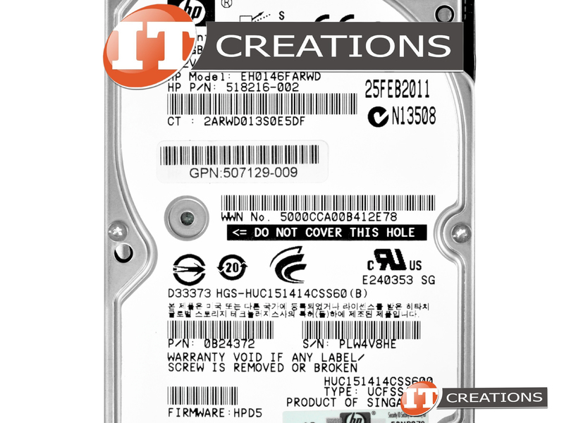 EH0146FARWD - Refurbished - HP / HITACHI GLOBAL 146GB 15K RPM SAS 2.5 ...