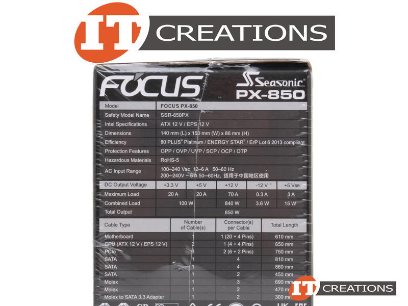 FOCUS PX-850-RETAIL - Retail - SEASONIC POWER SUPPLY 850W 100-240V 11-5 ...