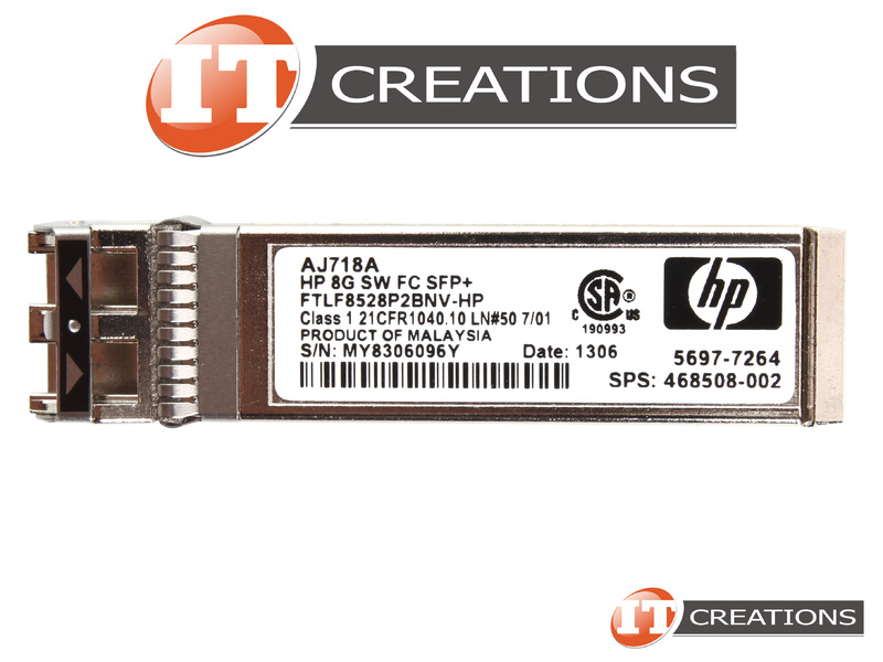 FTLF8528P2BNV-HP HP TRANSCEIVER 8GB SHORT WAVE SW FIBRE CHANNEL FC SFP+ ...