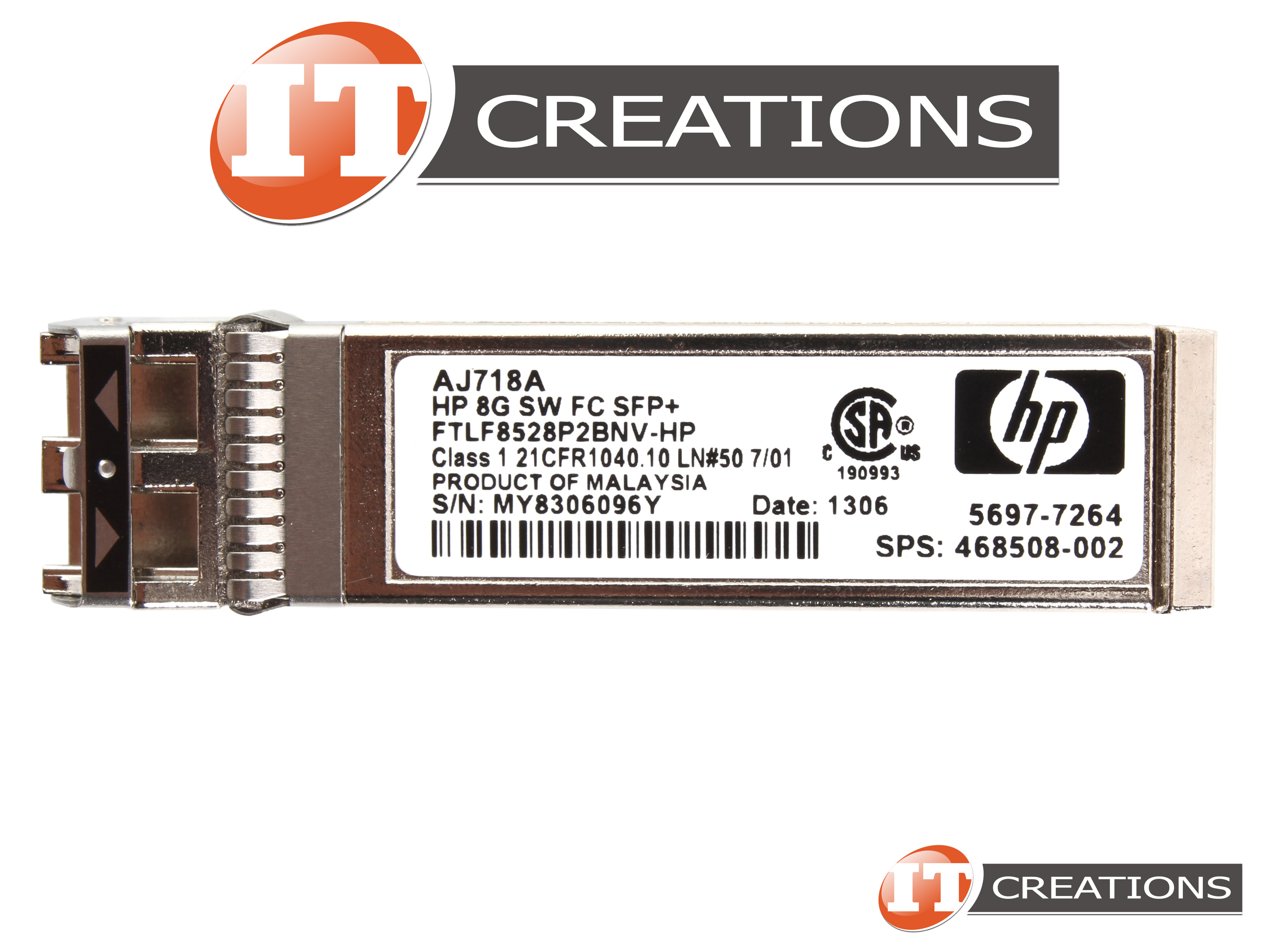 FTLF8528P3BNV-HP HP / HPE 8GB 850NM SW FC LC SFP+ TRANSCEIVER - SHORT ...