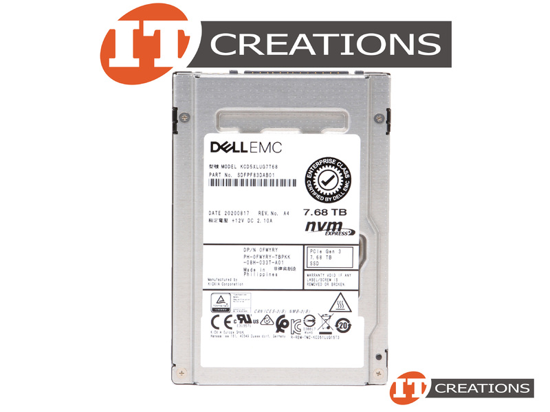 FWYRY - Refurbished - DELL EMC / KIOXIA 7.68TB 64-LAYER TLC PCIE GEN3 ...