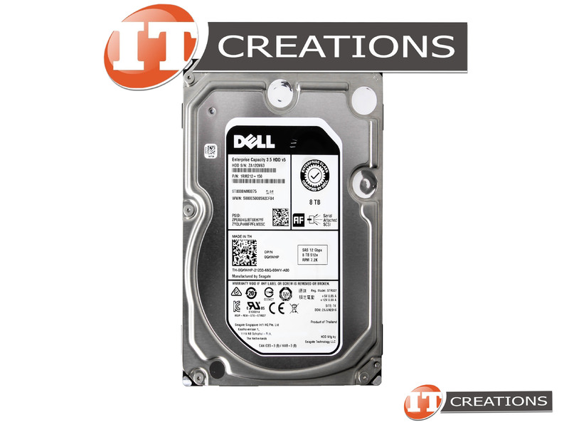 GKWHP - New Other - DELL / SEAGATE 8TB 7.2K PRM SAS III 3.5 INCH LARGE ...
