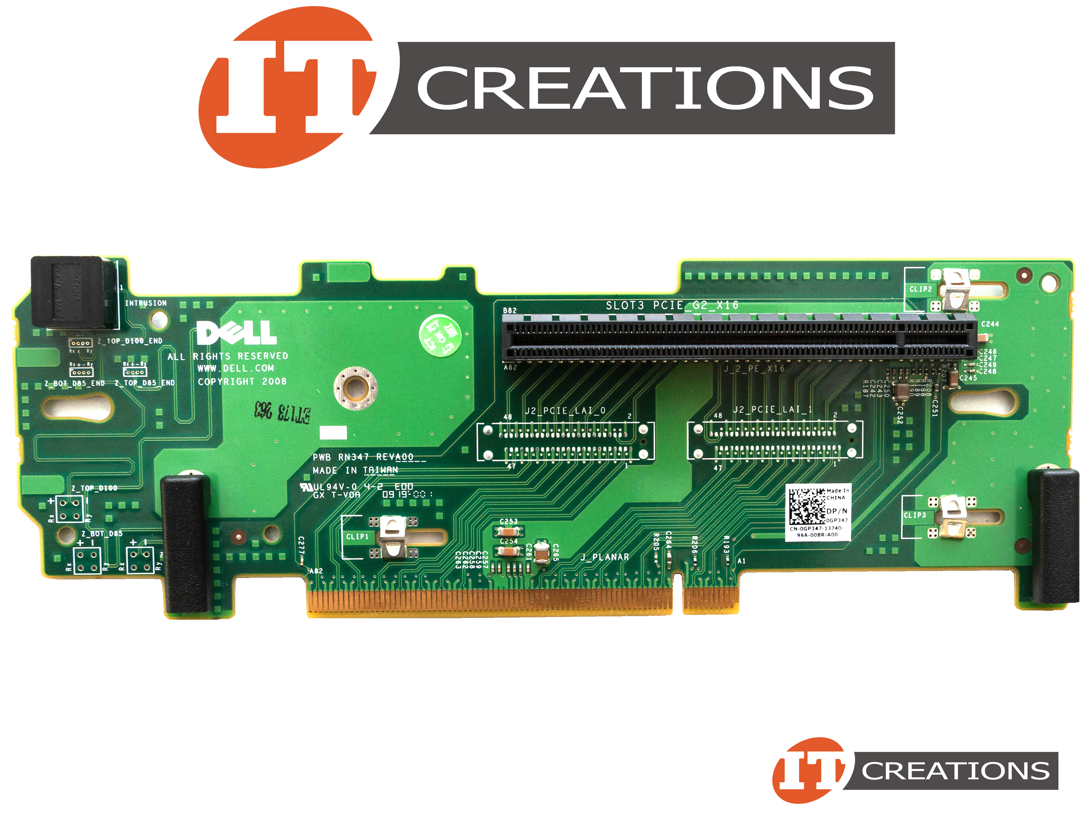 GP347 DELL RISER CARD 2 PCI-E X16 FOR DELL POWEREDGE R710 - RISER BOARD ...