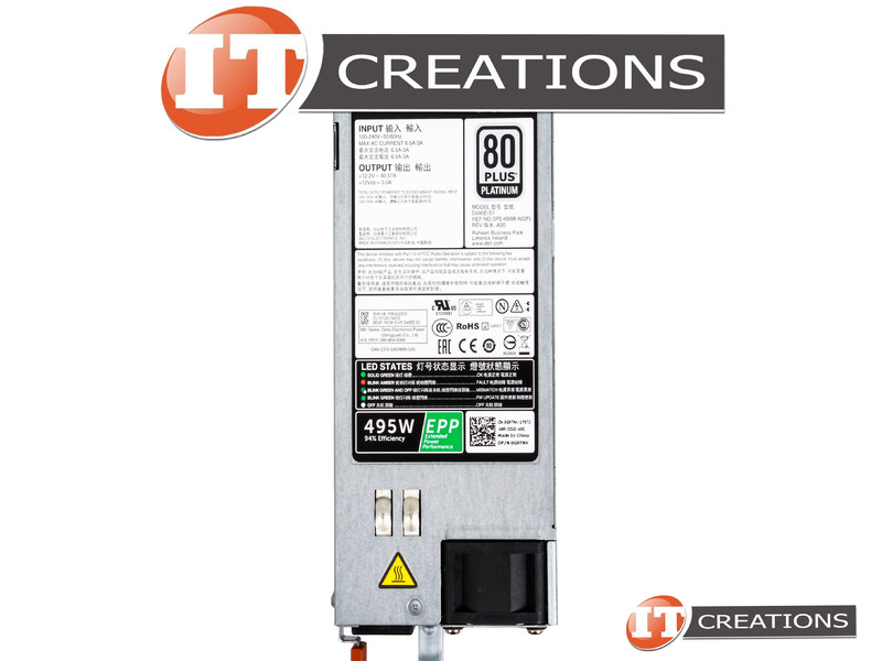 GRTNK DELL POWER SUPPLY 495W INPUT 100-240V 6.5-3.0A 50-60HZ 80 PLUS ...