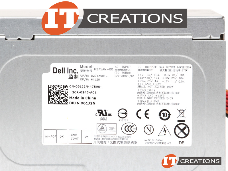 H275AM-00-DELL DELL POWER SUPPLY 275W INPUT 100-240V 50-60HZ 5A FOR ...