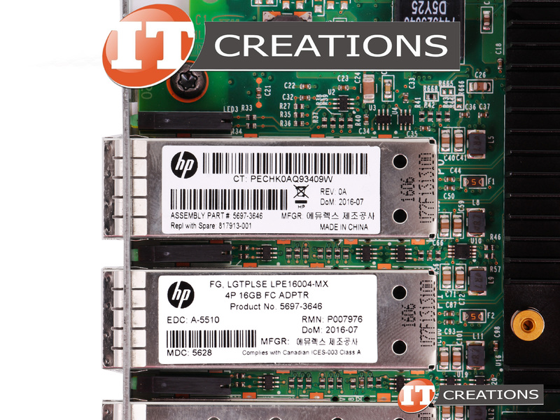 H6Z00A HP / EMULEX LIGHTPULS LPE16004-MX HBA 16GFC QUAD PORT PCI-E 3.0 ...