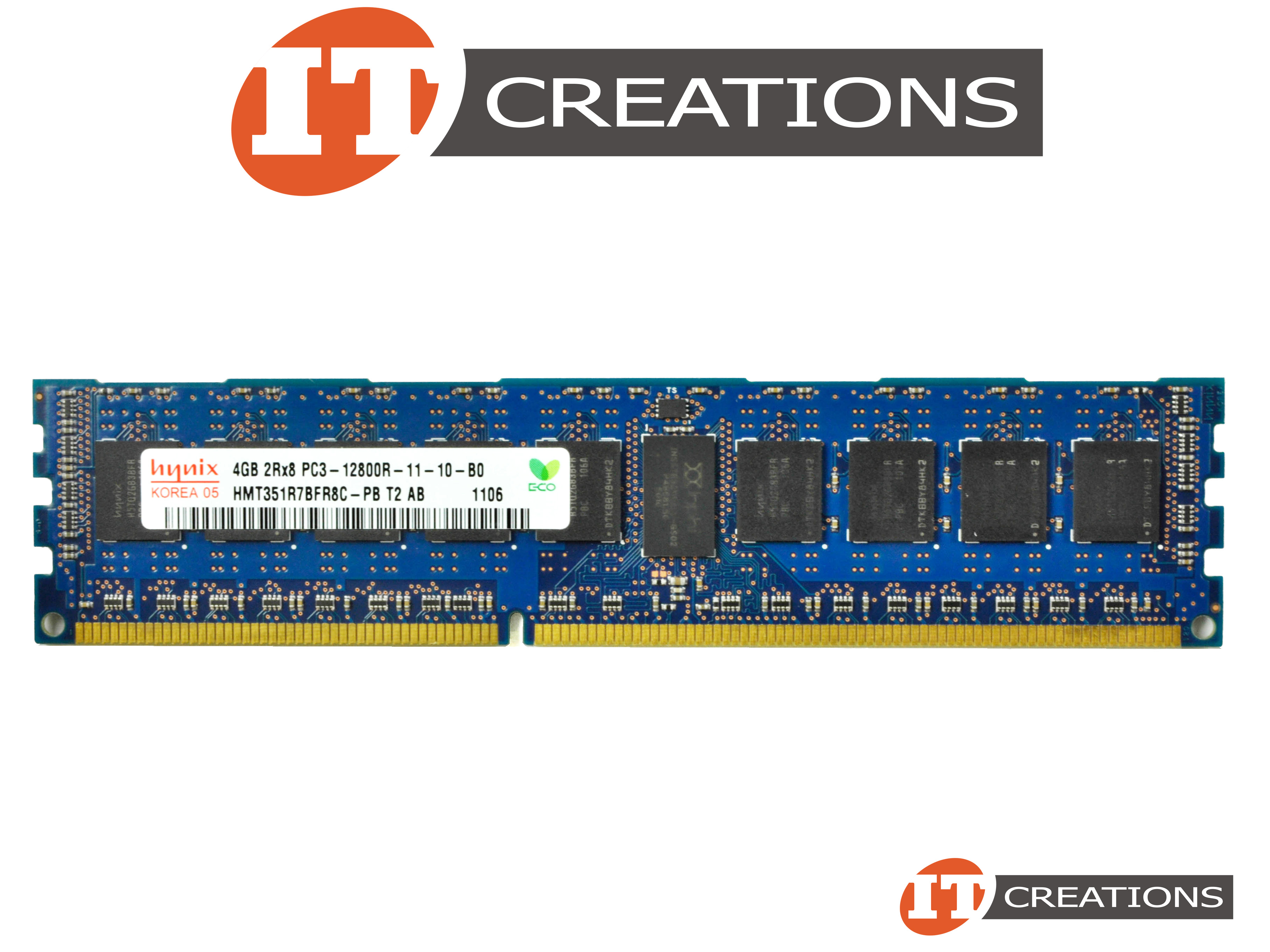 HMT351R7BFR8C-PB HYNIX 4GB PC3-12800R DDR3-1600 REGISTERED ECC 2RX8 CL11 240 PIN 1.5V MEMORY MODULE