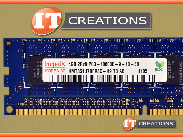 HMT351U7BFR8C-H9 HYNIX 4GB PC3-10600E DDR3-1333 UNBUFFERED ECC 2RX8 CL9 240 PIN 1.5V MEMORY MODULE