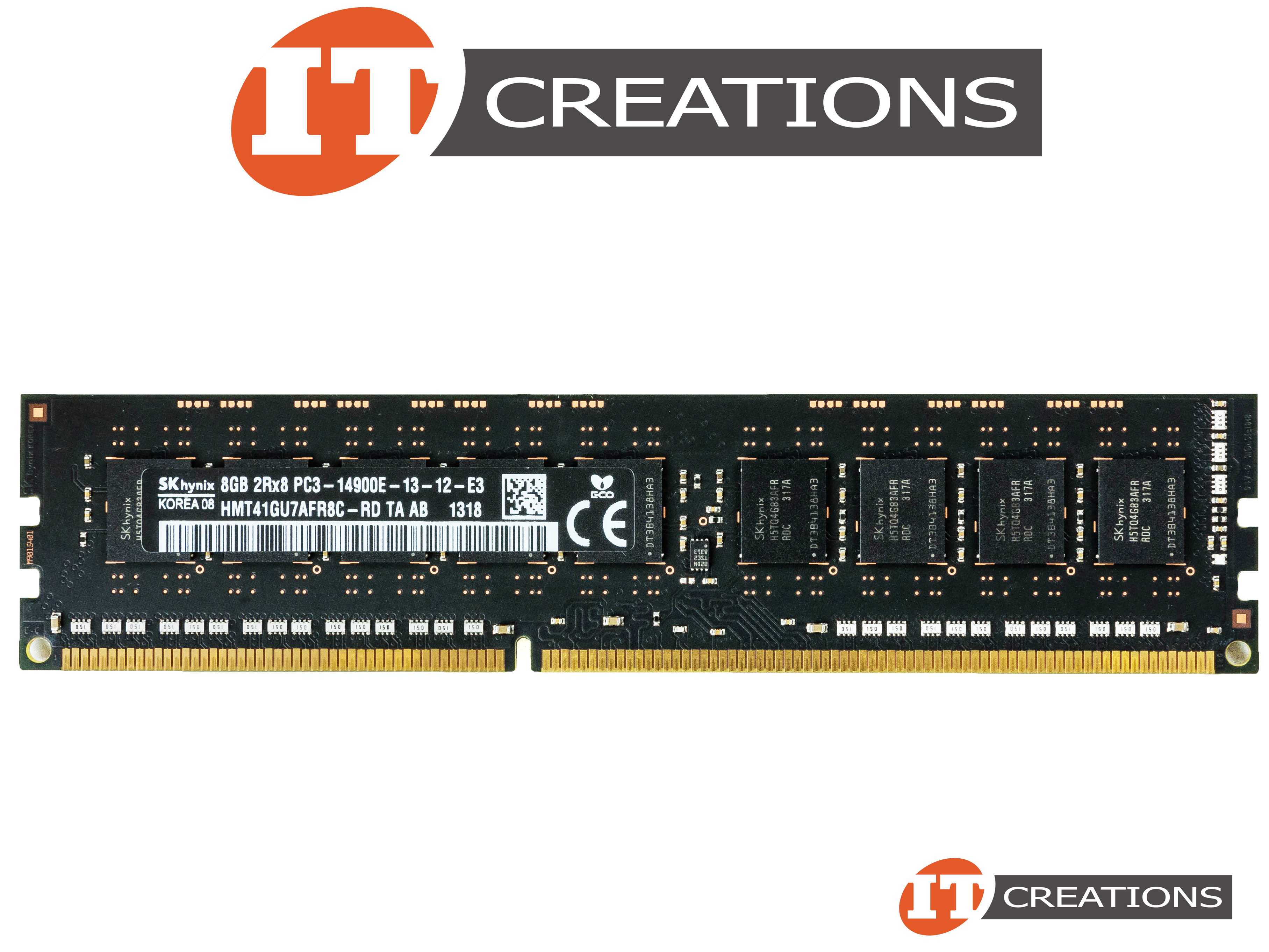 HMT41GU7AFR8C-RD SK HYNIX 8GB PC3-14900E DDR3-1866 UNBUFFERED ECC 2RX8 CL13 240 PIN MEMORY MODULE