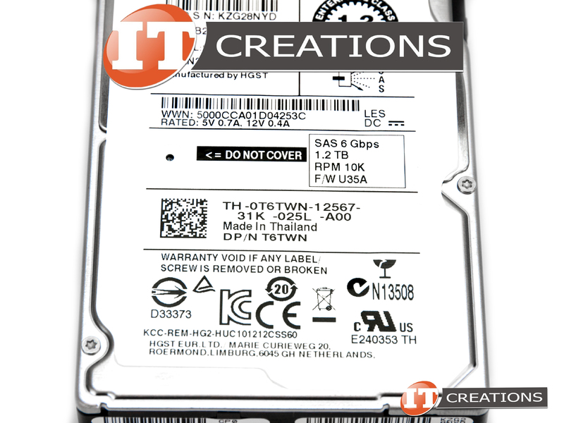 HUC101212CSS600-DELL - New Other - DELL / HITACHI GLOBAL 1.2TB 10K RPM ...