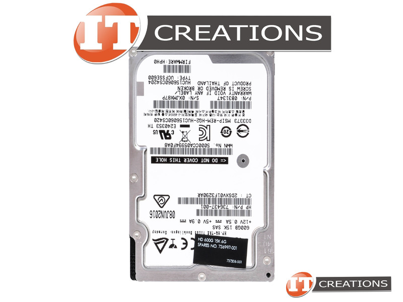 HUC156060CS4204-HP - Refurbished - HP / HITACHI GLOBAL 600GB 15K RPM ...