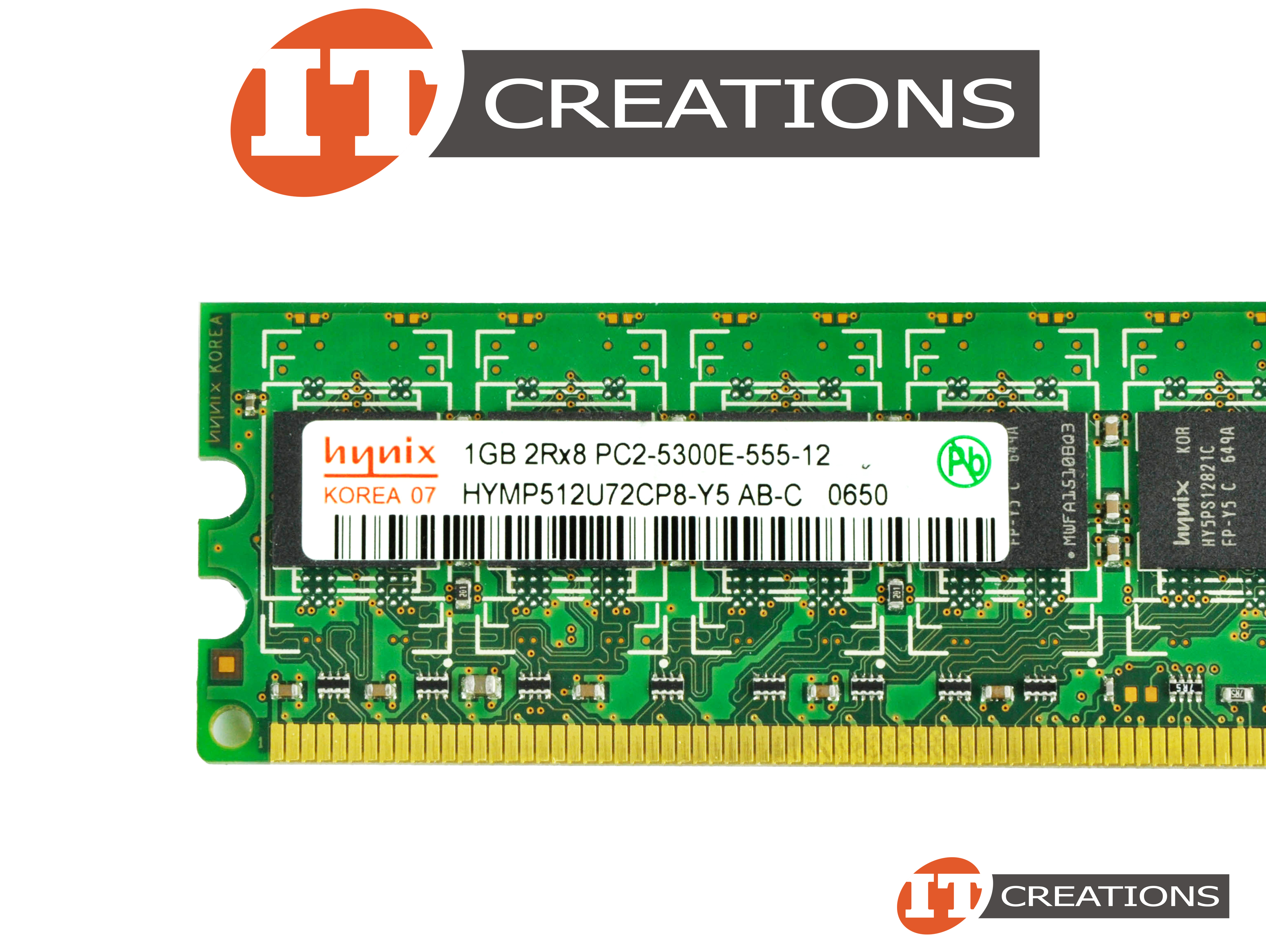 HYMP512U72CP8-Y5 HYNIX 1GB 2RX8 PC2-5300E UNBUFFERED ECC DDR2-667 ...