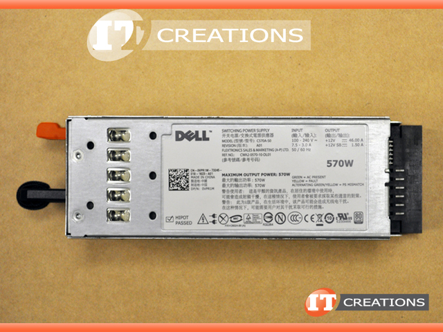 J98GF DELL 570W POWER SUPPLY FOR POWEREDGE R710 / T610