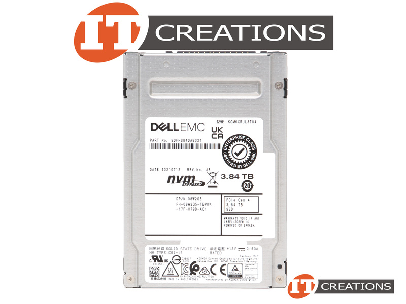 KCM6XRUL3T84-DELL - Used - DELL EMC / KIOXIA 3.84TB 96-LAYER TLC PCIE ...