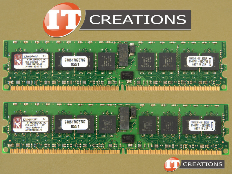 KTM2865-2G KINGSTON 2G ( 2 X 1GB ) PC2-3200 DDR2-400 REGISTERED ECC 240 ...