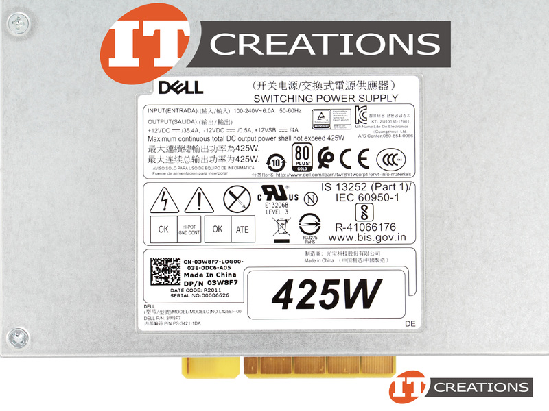 L425EF-00-DELL DELL POWER SUPPLY 425W INPUT 100-240V 6A 50-60HZ 80 PLUS ...