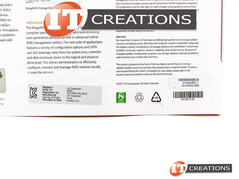 LSI00326-RETAIL - Retail - LSI MEGARAID SAS 9270-8I 6GB/S 8 PORT PCI-E ...