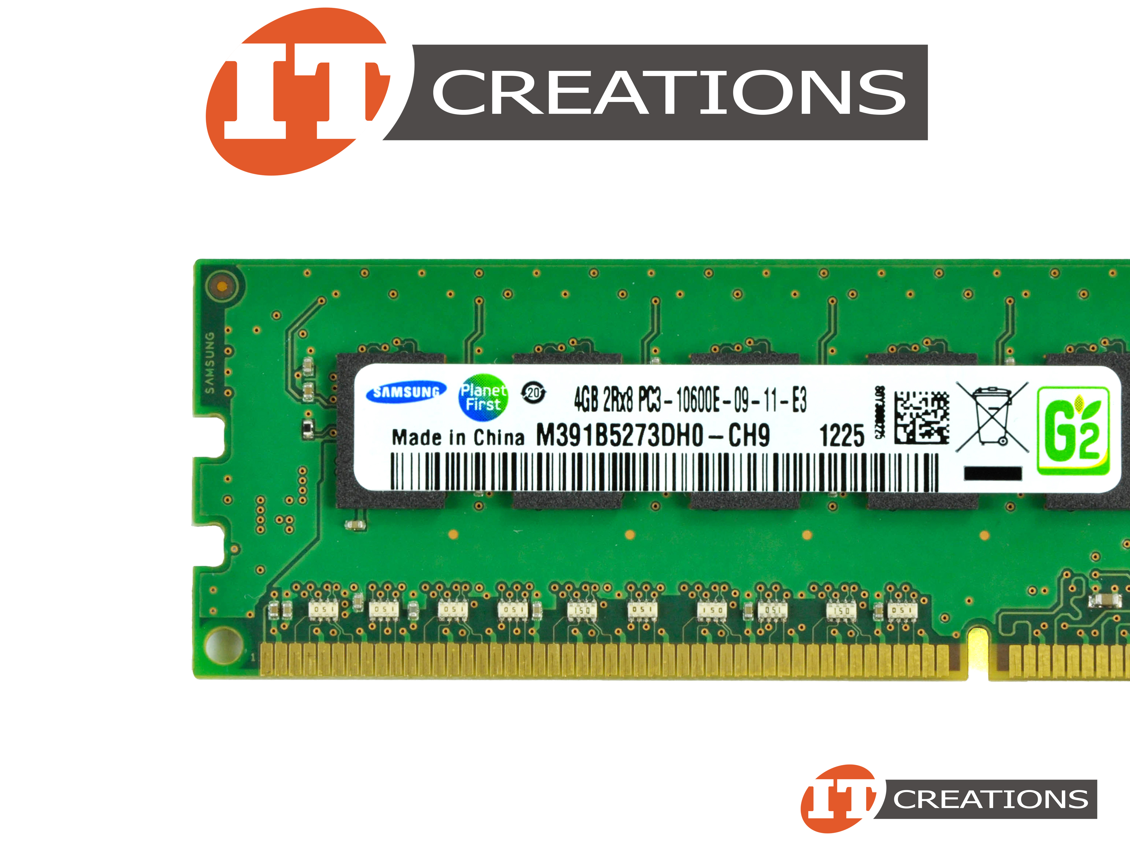 M391B5273DH0-CH9 LENOVO / SAMSUNG 4GB PC3-10600E DDR3-1333 UNBUFFERED ECC 2RX8 CL9 240 PIN 1.5V ...