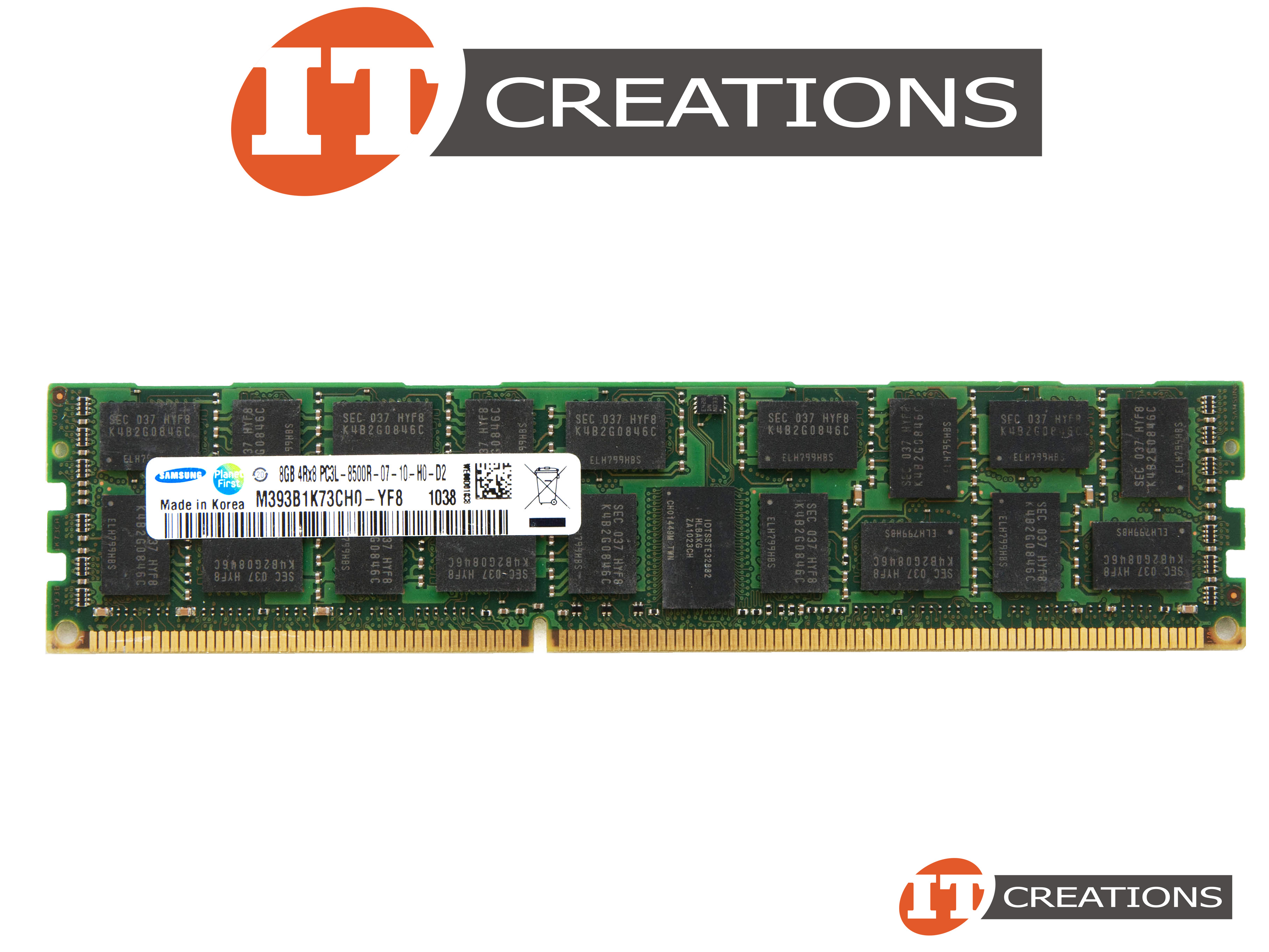 M393B1K73CH0-YF8 - Used - SAMSUNG 8GB PC3L-8500R DDR3-1066 REGISTERED ...