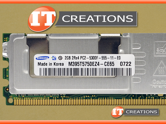 M395T5750EZ4-CE65 SAMSUNG 2GB PC2-5300F DDR2-667 FULLY BUFFERED ECC 2RX4 CL5 240 PIN 1.8V MEMORY ...