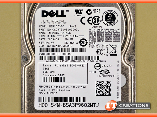 MBB2073RC FUJITSU 73GB 10K SAS 2.5 HARD DRIVE