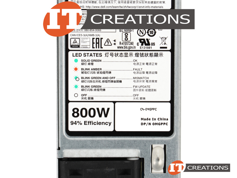 MGPPC DELL POWER SUPPLY 800W INPUT 100-240V 9.2A-4.7A 50-60HZ 80 PLUS ...