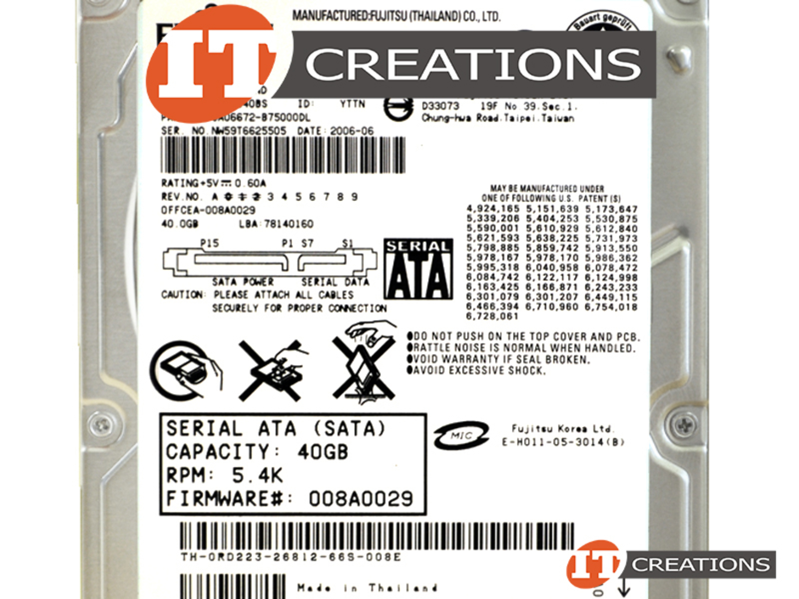 MHV2040BS-DELL DELL 40GB 5.4K RPM SATA 2.5 INCH HARD DRIVE (DUAL LABEL ...