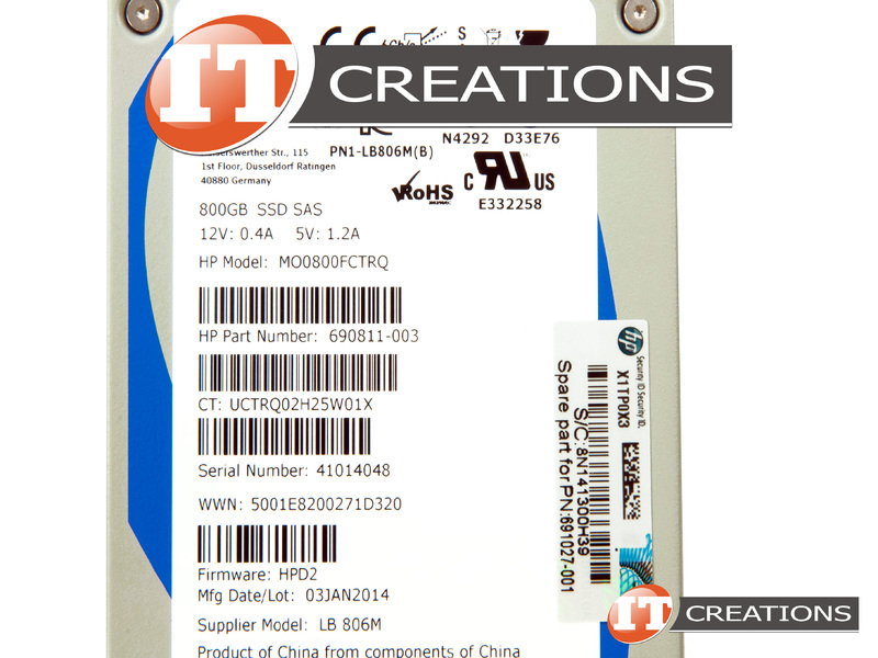MO0800FCTRQ - Used - HP 800GB MLC SAS 2.5 INCH SMALL FORM FACTOR SFF ...