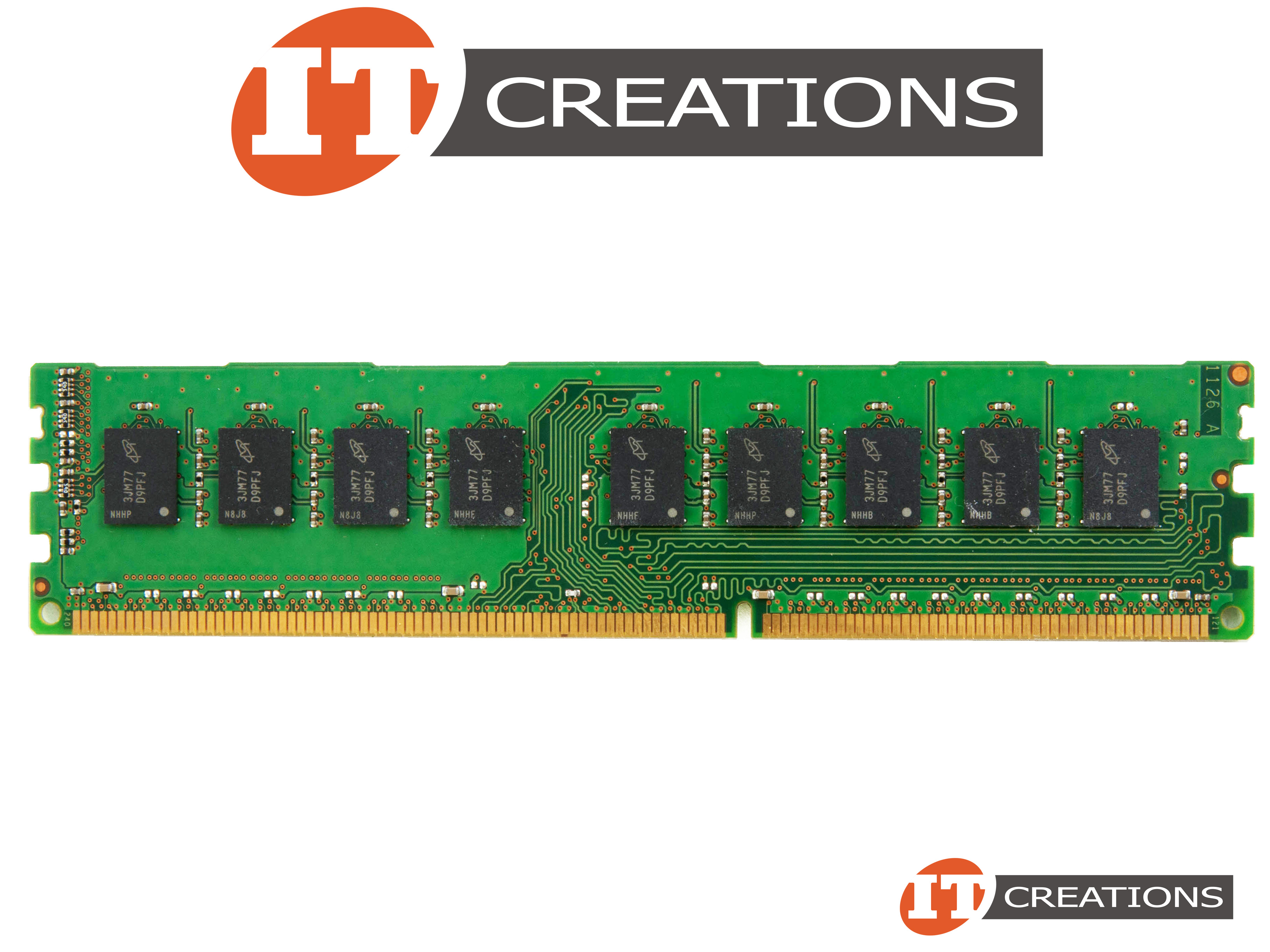 MT18JSF51272AZ-1G6M1ZG HP / Micron 4GB PC3-12800e DDR3-1600 Unbuffered ECC 2rx8 Cl11 240 PIN 1 ...