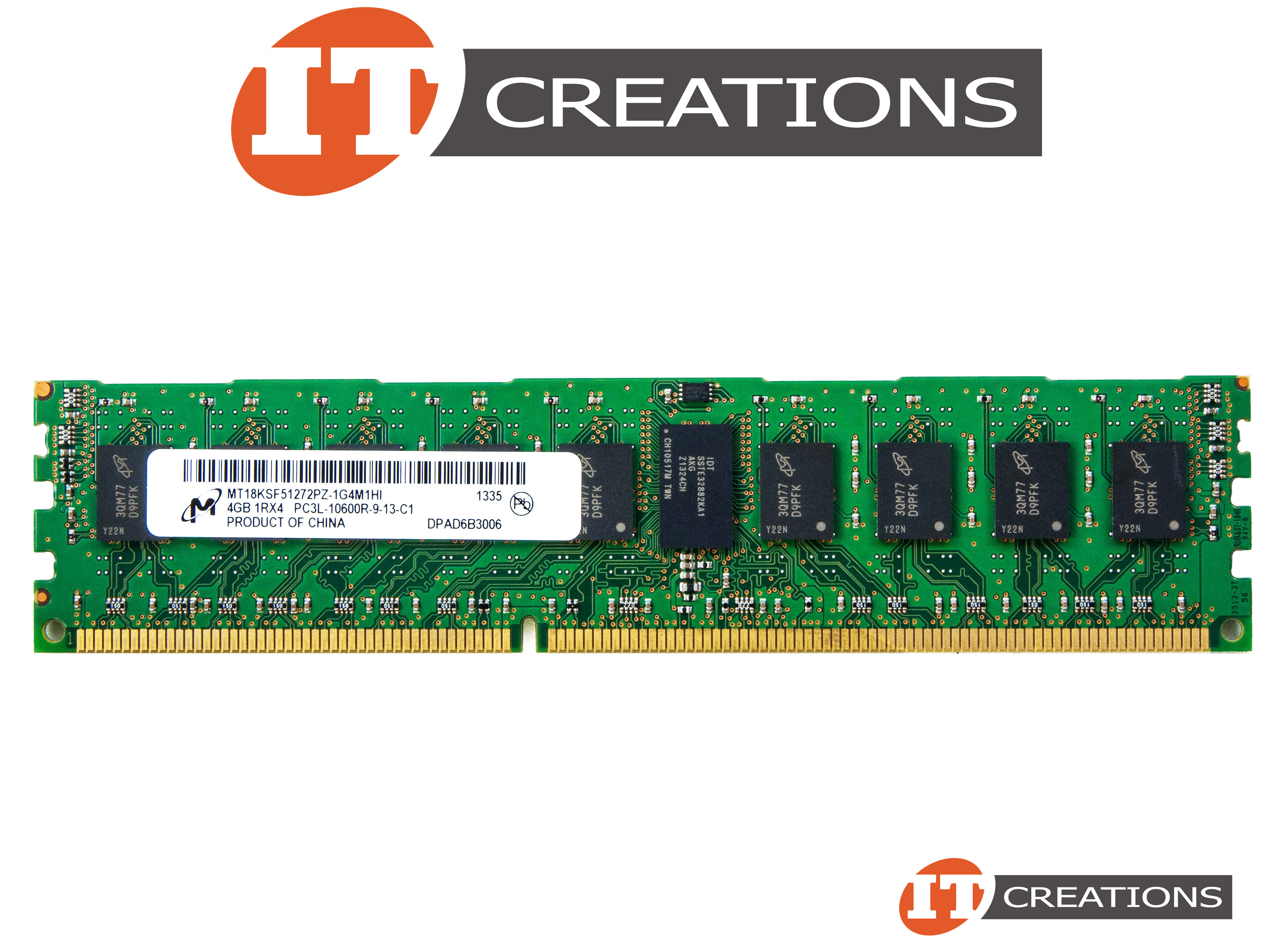 MT18KSF51272PZ-1G4M1HI MICRON 4GB PC3L-10600R DDR3-1333 REGISTERED ECC ...