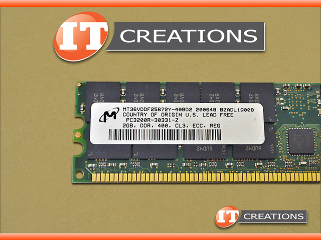 MT36VDDF25672Y-40BD2 MICRON 2GB PC-3200R REGISTERED ECC DDR-400 CL3 184 ...
