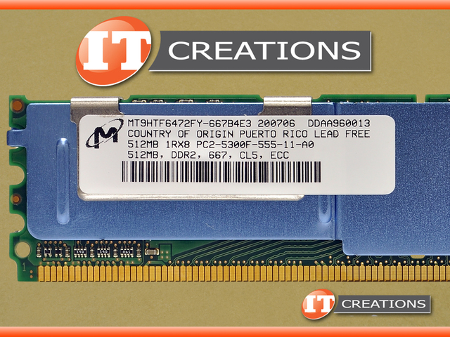 MT9HTF6472FY-667B4E3 MICRON 512MB 1RX8 PC2-5300F FULLY BUFFERED ECC ...
