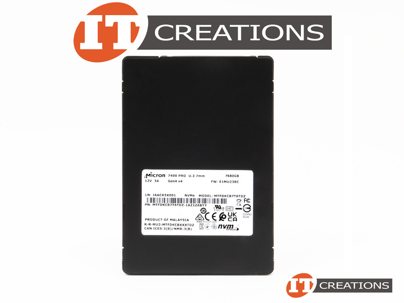 MTFDKCB7T6TDZ-1AZ1ZABYY - New - MICRON 7.68TB 96-LAYER TLC PCIE GEN4 X4 ...