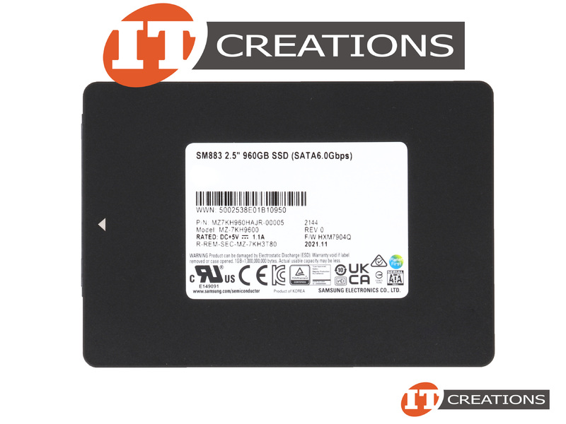 MZ-7KH9600 - New Other - SAMSUNG 960GB MLC SATA III 2.5 INCH SMALL FORM FACTOR SFF SM883 SERIES ...