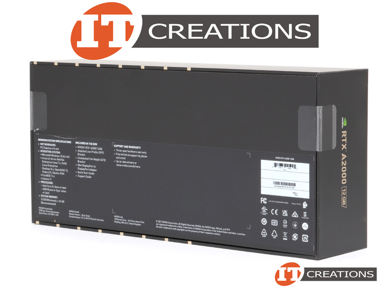 NVIDIA RTX A2000 12GB-RETAIL - Retail - NVIDIA RTX A2000 GPU 12GB 3328 ...