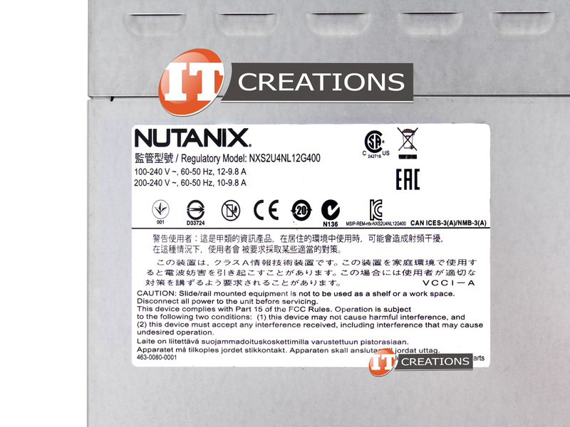 NXS2U4NL12G400 - Used - NUTANIX NX-1365-G4 3.5 INCH LARGE FORM FACTOR ...
