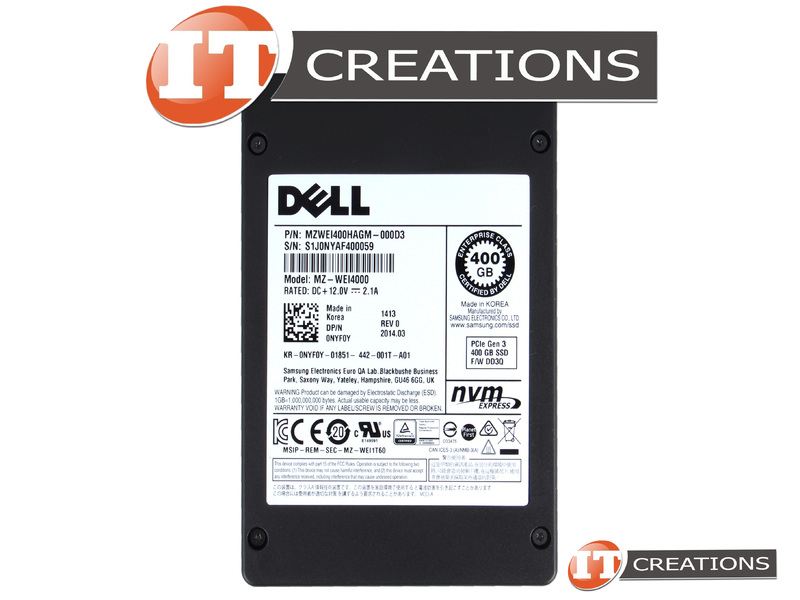 NYF0Y - New Other - DELL / SAMSUNG 400GB PCIE GEN 3 NVME FLASH U.2 SFF ...