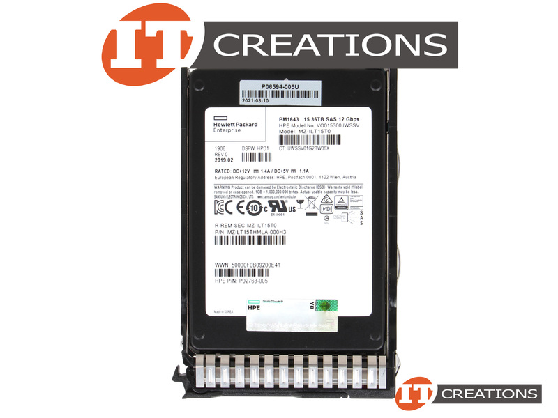 P06592-B21 - Refurbished - HP / HPE 15.36TB SAS IIII 2.5 INCH SMALL ...