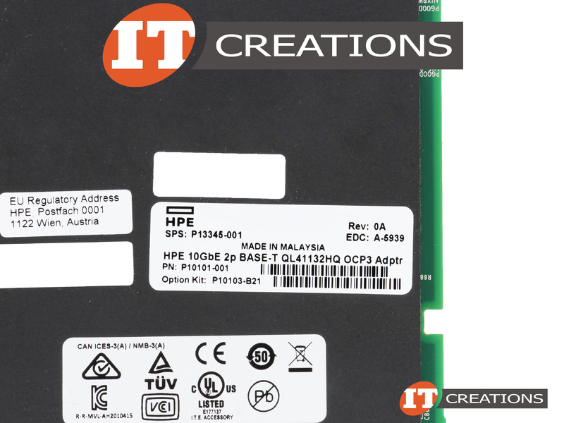 P10103-B21 HP QL41132HQRJ ETH OCP MEZZANINE CARD 10GBE 2 PORT BASE-T ...