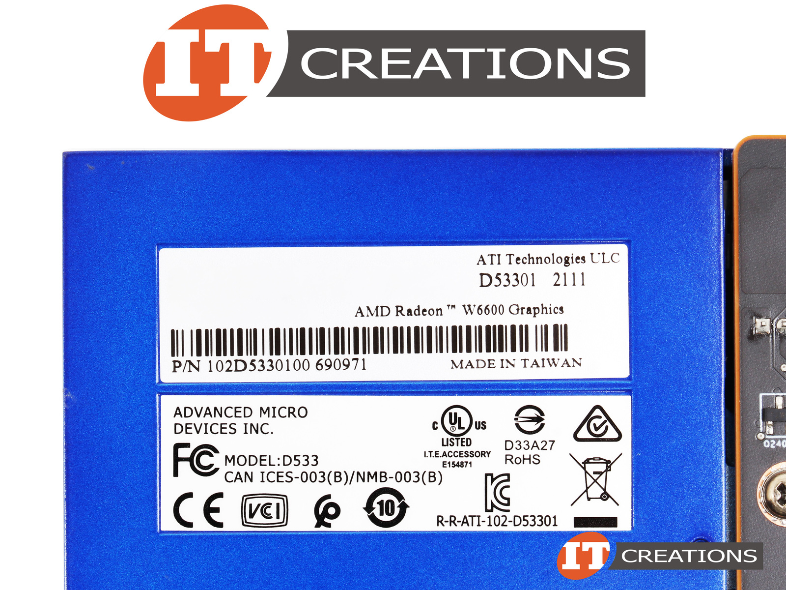 RADEON PRO W6600 - Used - AMD RADEON PRO W6600 GPU 8GB 1792 STREAM ...