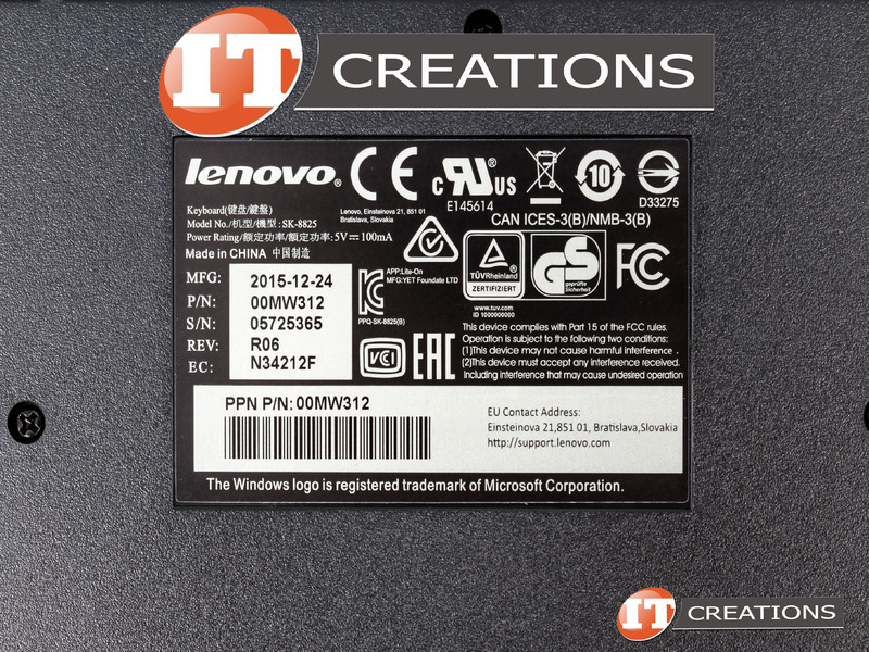 SK-8825 LENOVO KEYBOARD - USB WIRE