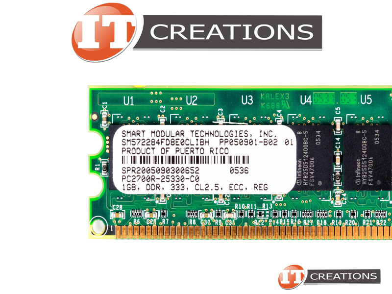 SM572284FD8E0CLIBH SMART MODULAR 1GB PC-2700 DDR-333 REGISTERED ECC CL2 ...