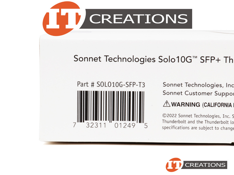 SOLO10G-SFP-T3-NEW - New - SONNET TECHNOLOGY SOLO10G THUNDERBOLT 3 TO ...