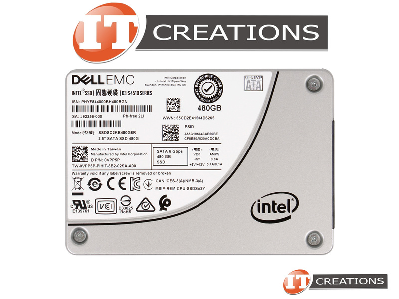 SSDSC2KB480G8R-DELL - Refurbished - DELL EMC / INTEL 480GB TLC SATA III 2.5 INCH SMALL FORM ...