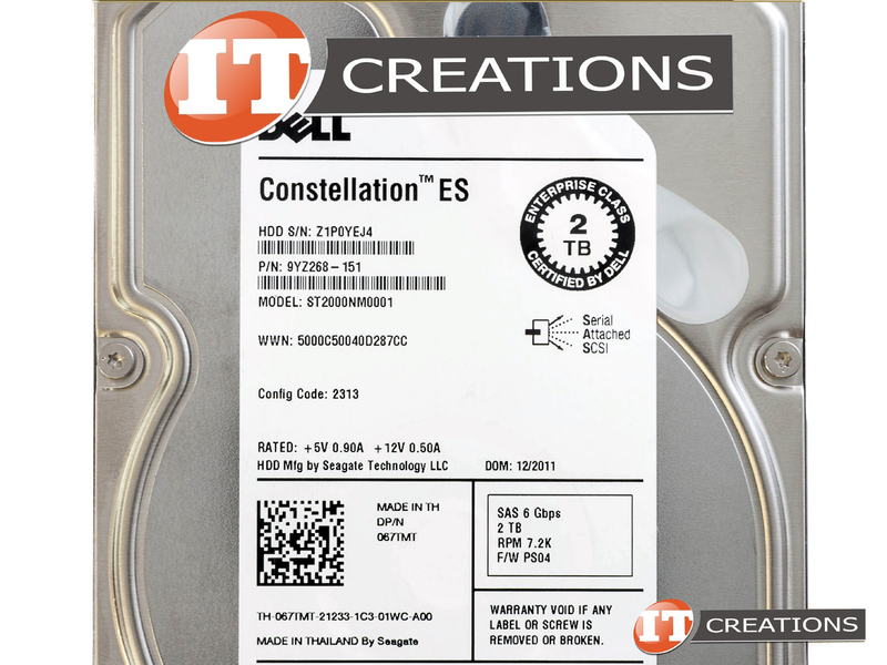 ST2000NM0001-DELL - Refurbished - DELL / SEAGATE 2TB 7.2K RPM SAS 3.5 ...