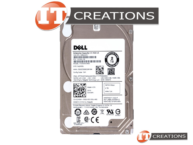 ST2000NX0403-DELL - Refurbished - DELL / SEAGATE 2TB 7.2K RPM SATA III ...