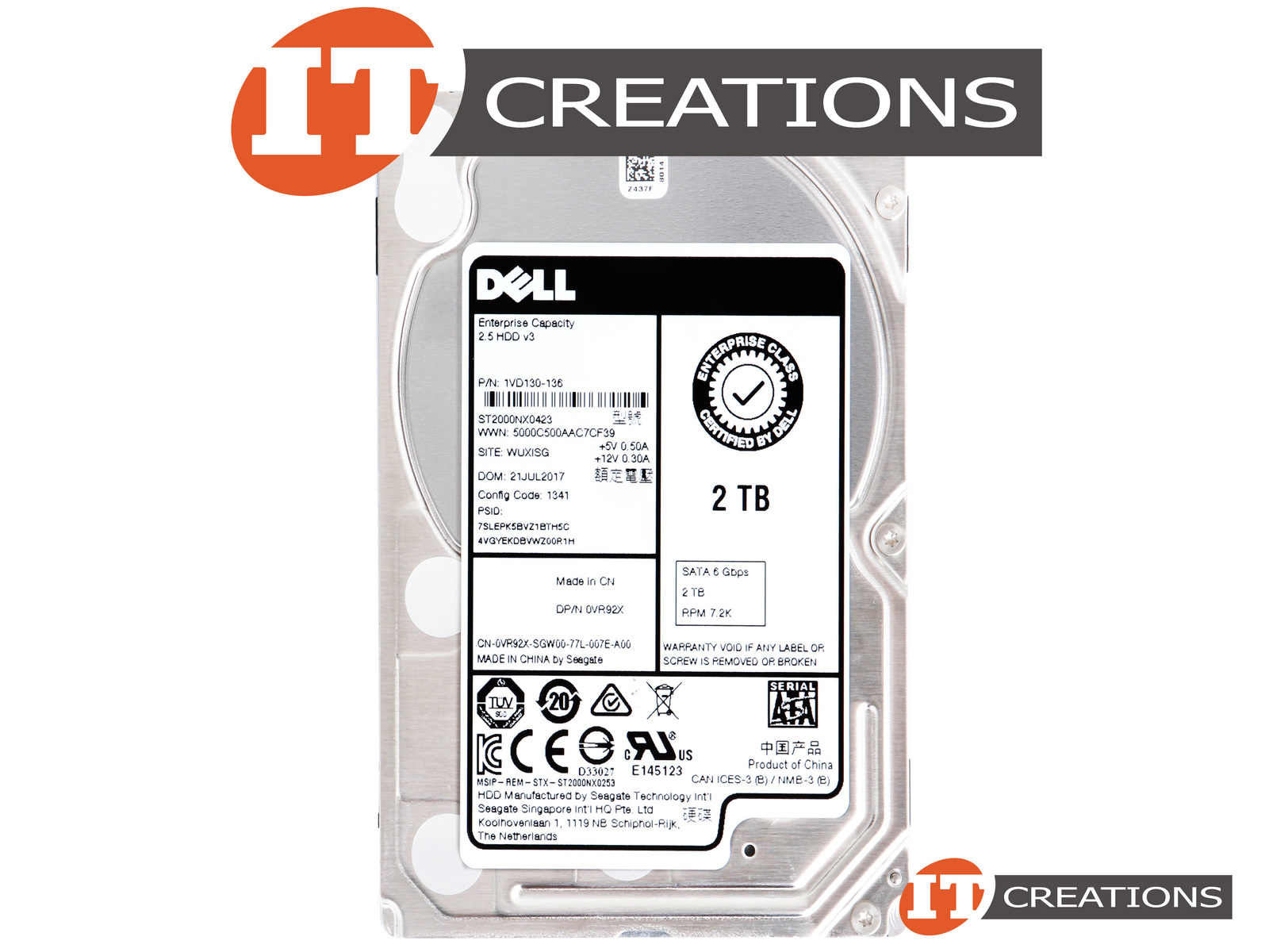 ST2000NX0423-DELL - Refurbished - DELL / SEAGATE 2TB 7.2K RPM SATA III ...