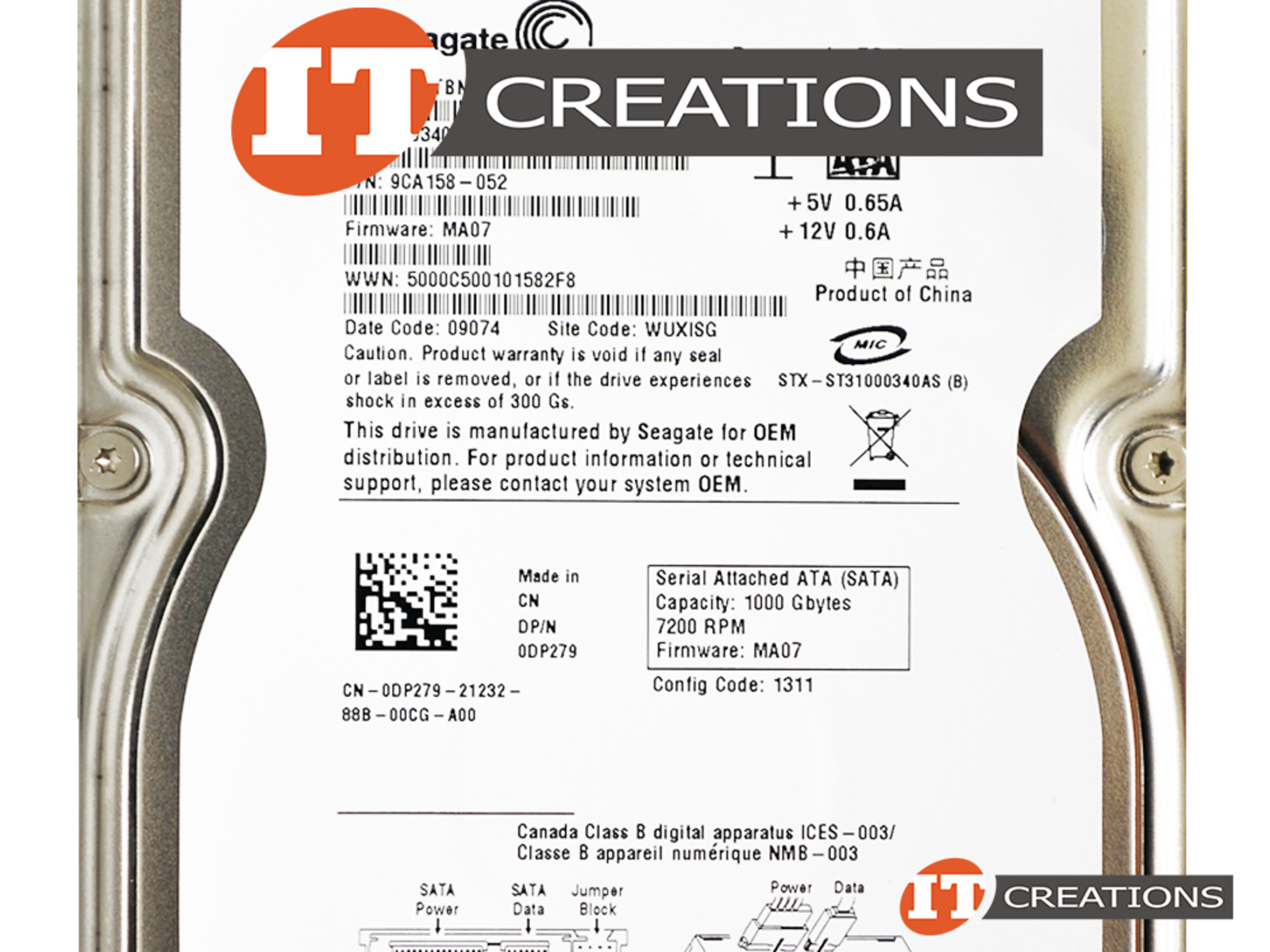 ST31000340NS-DELL DELL 1TB 7.2K RPM SATA 3.5 INCH HARD DRIVE (DUAL ...