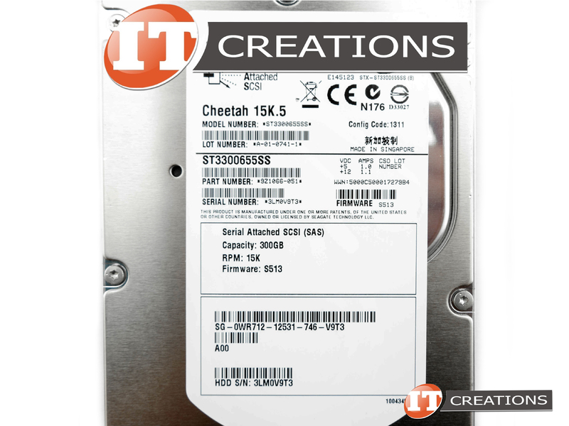 ST3300655SS-DELL - Refurbished - DELL / SEAGATE 300GB 15 RPM SAS 3.5 ...