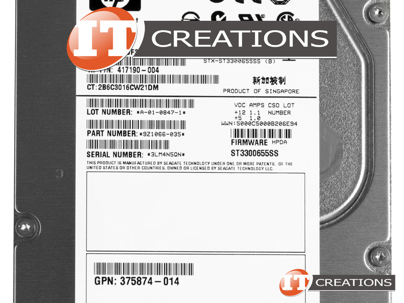 ST3300655SS-HP HP 300GB 15K RPM SAS 3.5 INCH HARD DRIVE ( DUAL LABEL ...